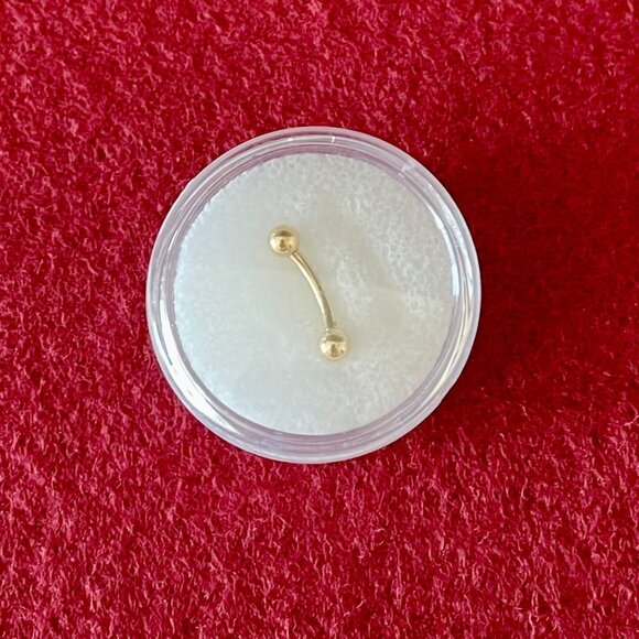 BVLA | Jewelry | Bvla 8k Solid Yellow Gold Threaded Curved Barbell 16g ...